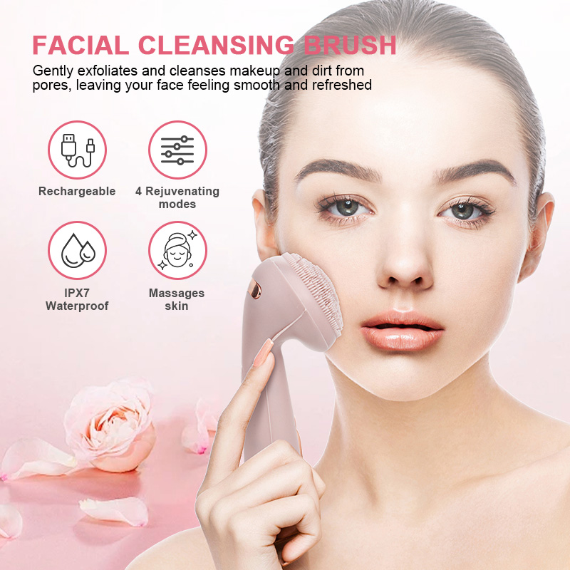 Ultrasonic Electric Face Cleansing Instrument Anti-bacterial Silicone ...
